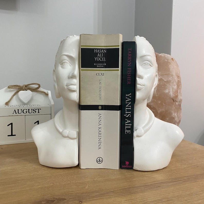 African Woman Concrete Bookends, Ethnic Home Decor - Etsy