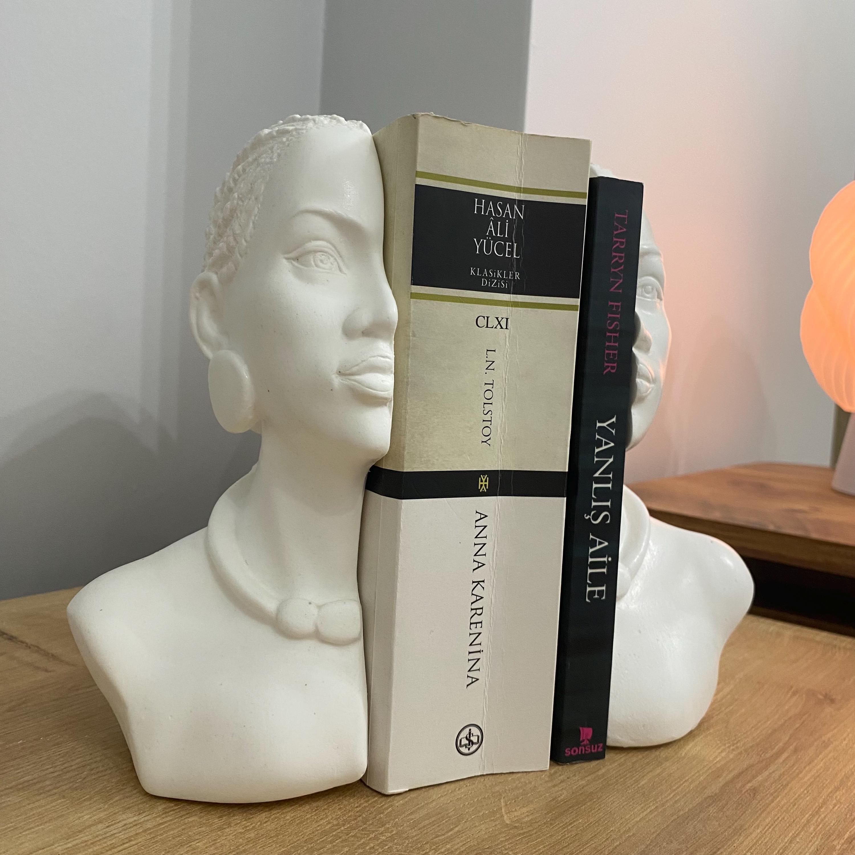 African Woman Concrete Bookends, Ethnic Home Decor - Etsy