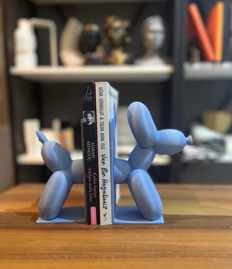 3D Printed Balloon Dog Bookends – Modern Black Book Holder - Etsy