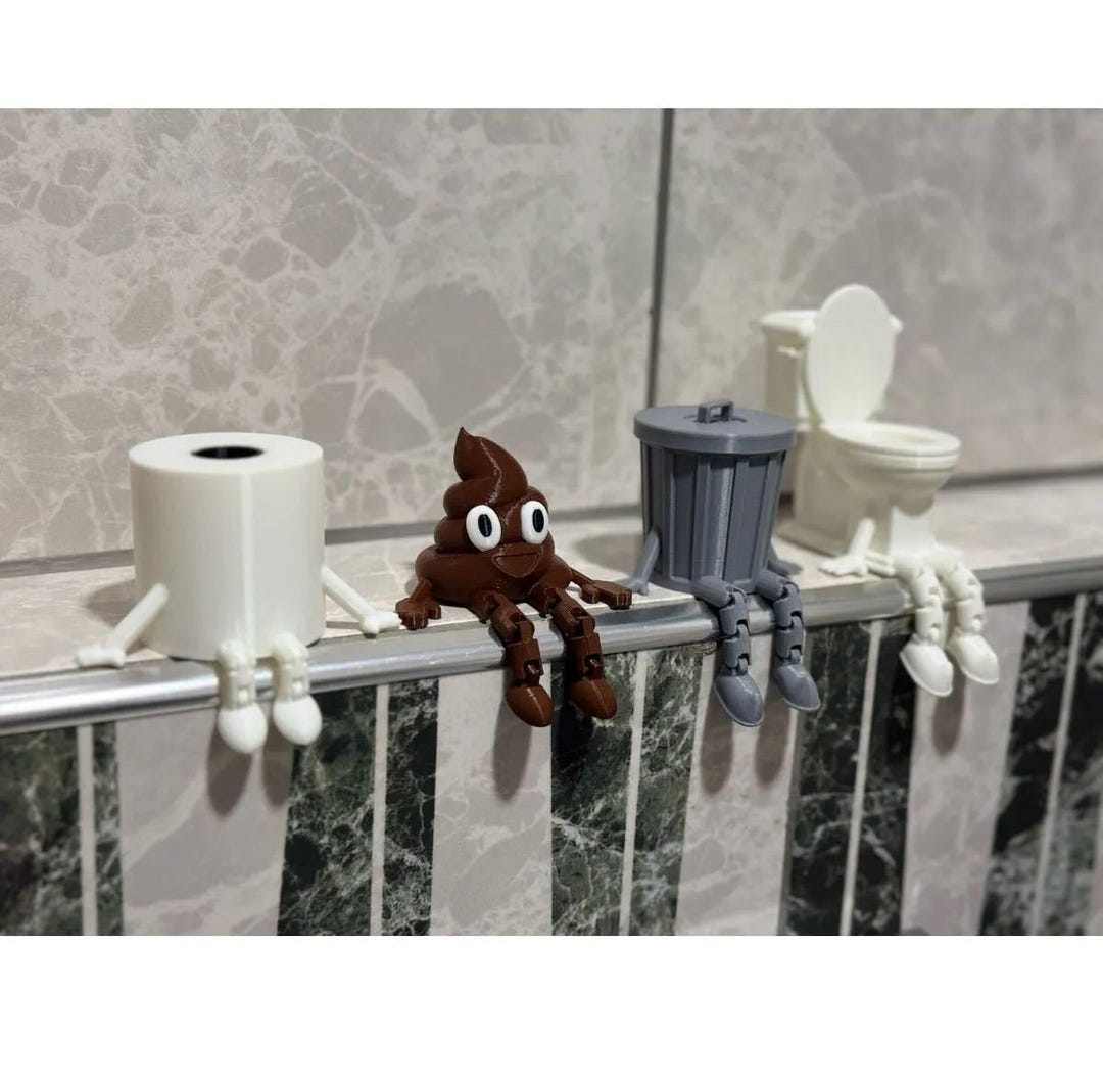 Minimalist Toilet Figures, Bathroom Decorative Accessories, Tiny 3D ...