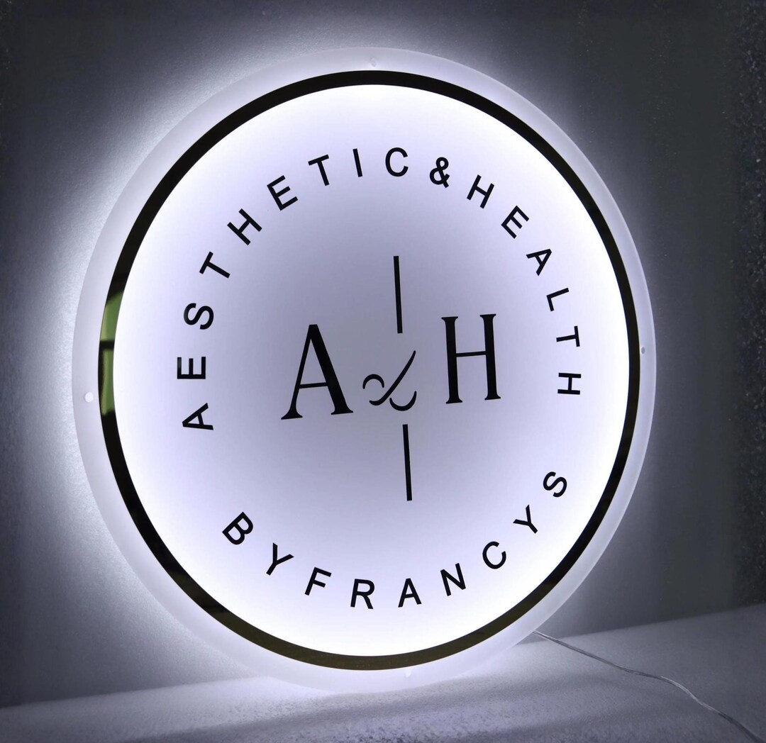 Acrylic Neon Business Circle Sign | 3d Led Beauty Bar Logo Signs ...