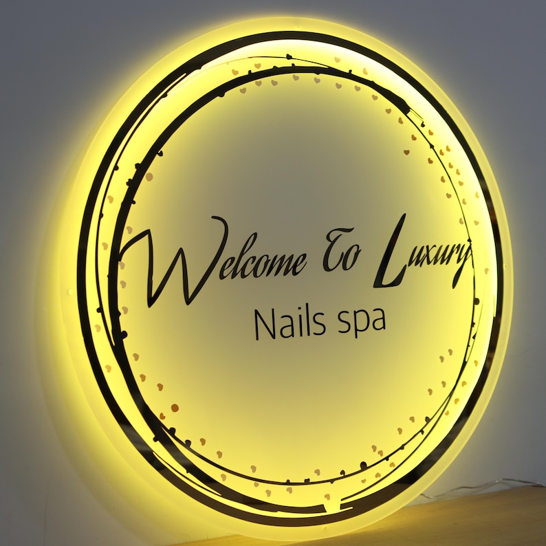 Acrylic Led Salon Studio Logo Sign | Neon Backlit Sign for Beauty Bar ...