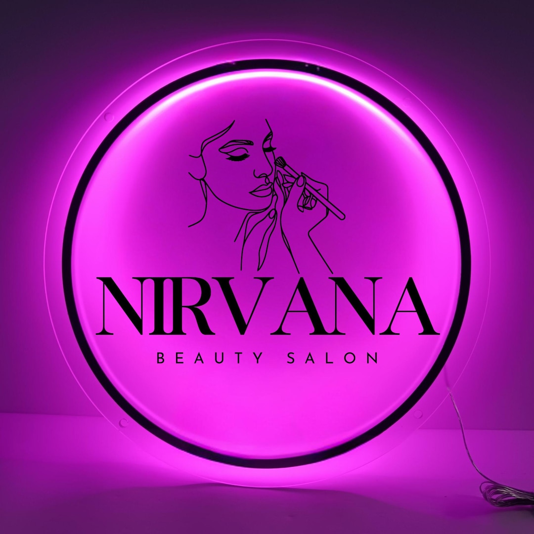 Neon Custom Logo, Acrylic Business Sign, Backlit LED Sign, Beauty Bar ...