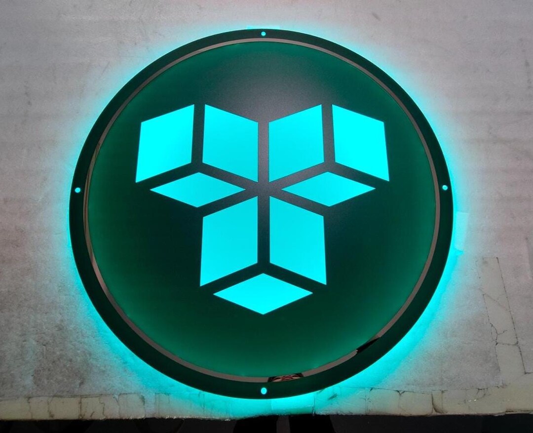 Backlit Acrylic Light up Business Sign | 3d Circle Neon Acrylic Wall ...