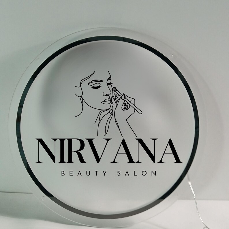Neon Custom Logo, Acrylic Business Sign, Backlit LED Sign, Beauty Bar ...