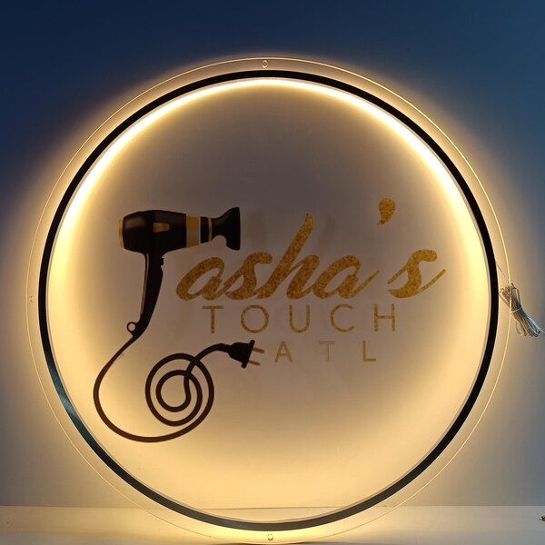 Custom Neon Business Sign Led Backlit Logo, Acrylic Mirror - Etsy