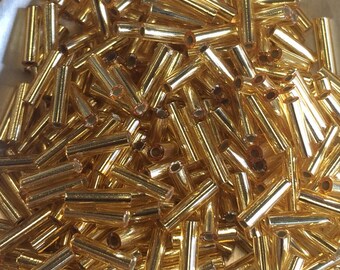 Gold Bugle Beads - Etsy
