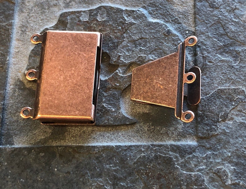 Box Clasp 3 Strand in Antique Copper Finish 23mm X 21mm 1 | Etsy
