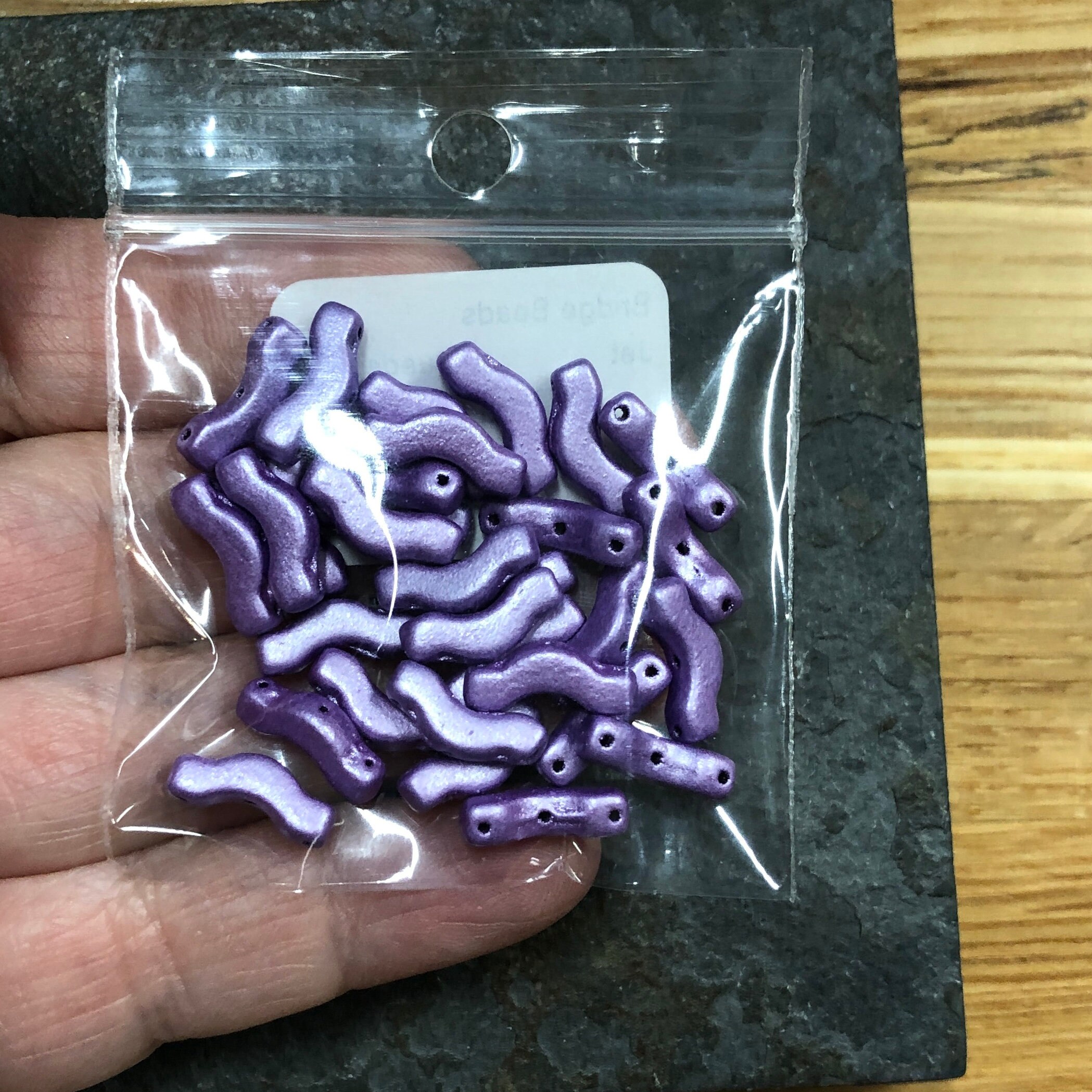 Bridge Bead Three Hole Bead 3x12mm Suede Purple 10 grams | Etsy