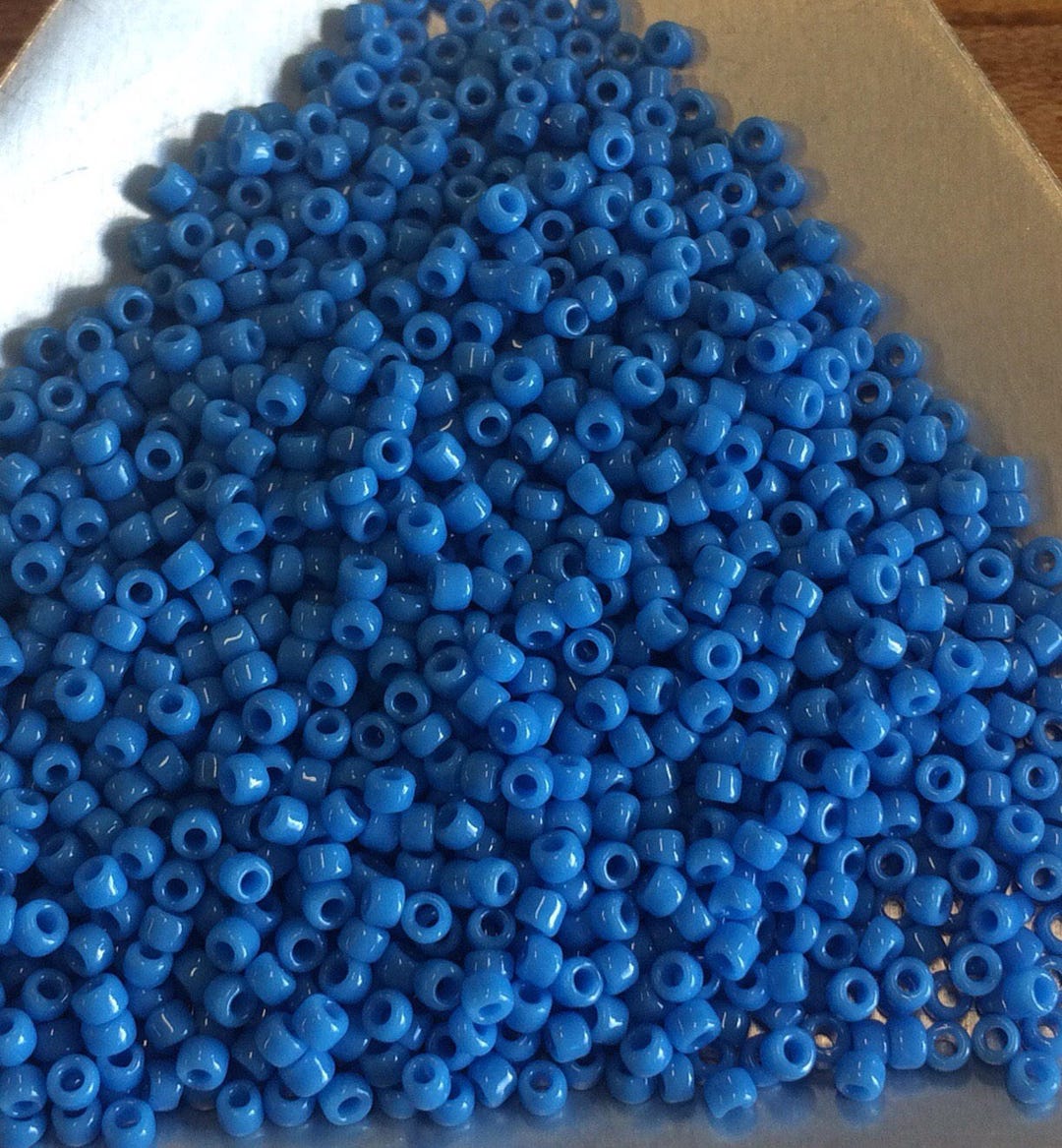 15/0 Japanese Seed Beads - Opaque Cornflower Toho # 43D (2" Round Tube ...