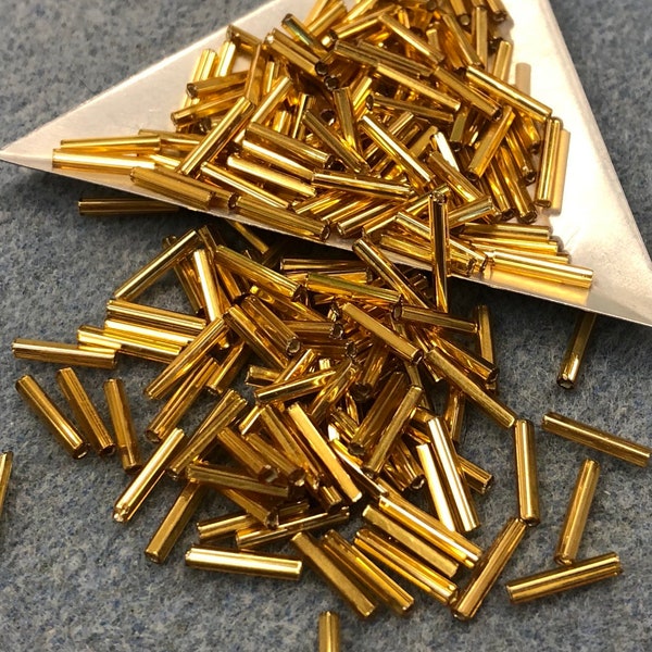 Gold Bugle Beads - Etsy