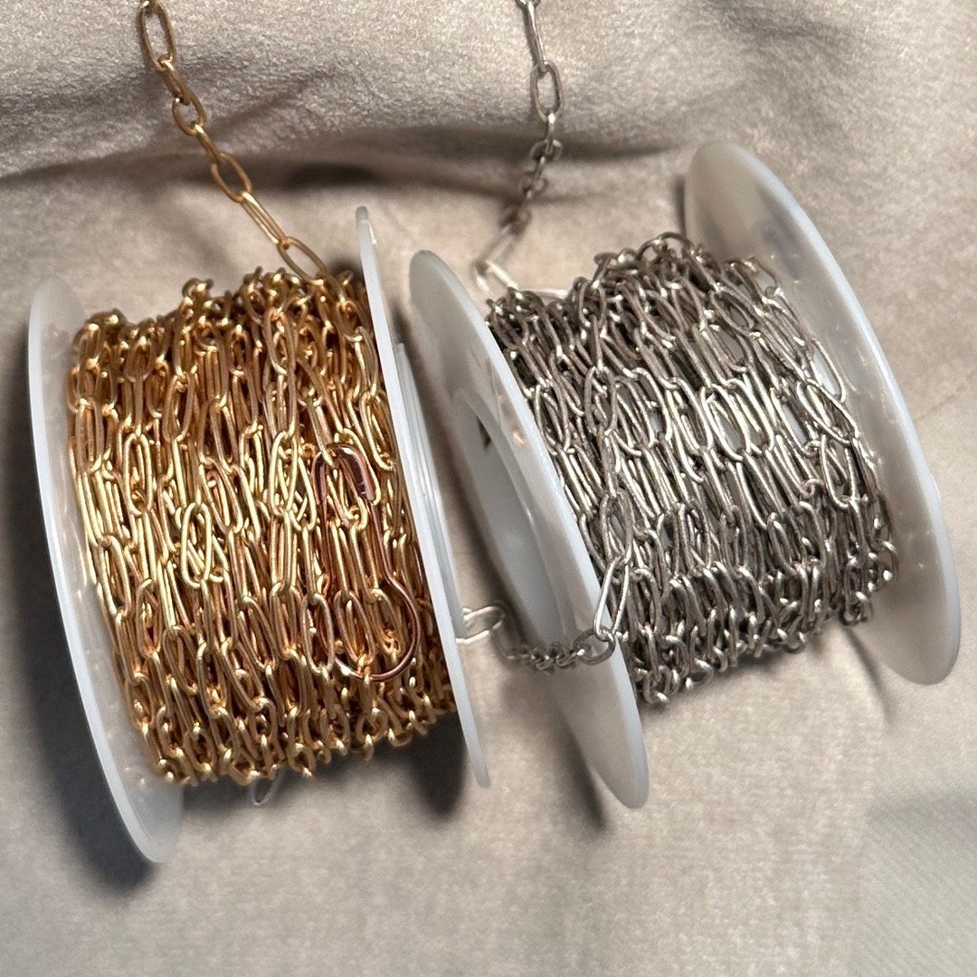 Chain by the Foot - Paperclip Chain 7.9 X 2.3mm, Choice of Finish - Etsy