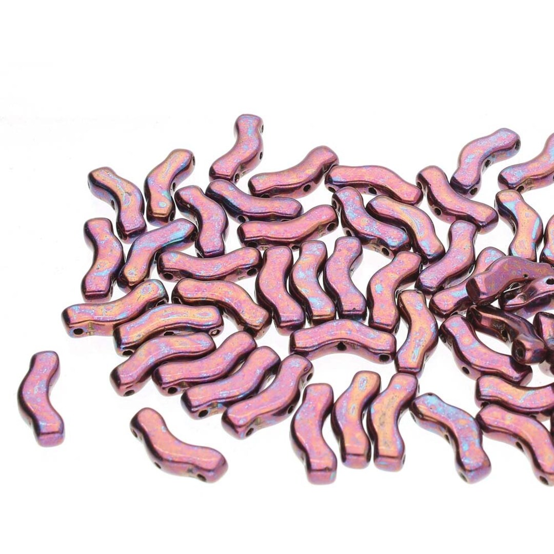 Bridge Bead Three Hole Bead - 3x12mm Jet Iris (10 Grams, Approx 37 ...