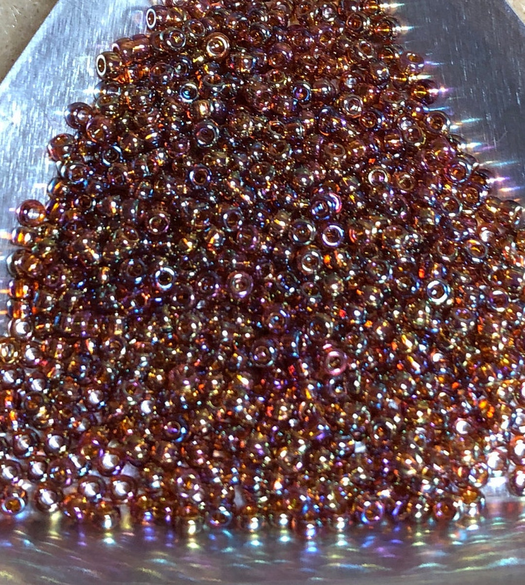 11/0 Japanese Seed Beads - Transparent Topaz AB Miyuki # 257 (5" Round ...