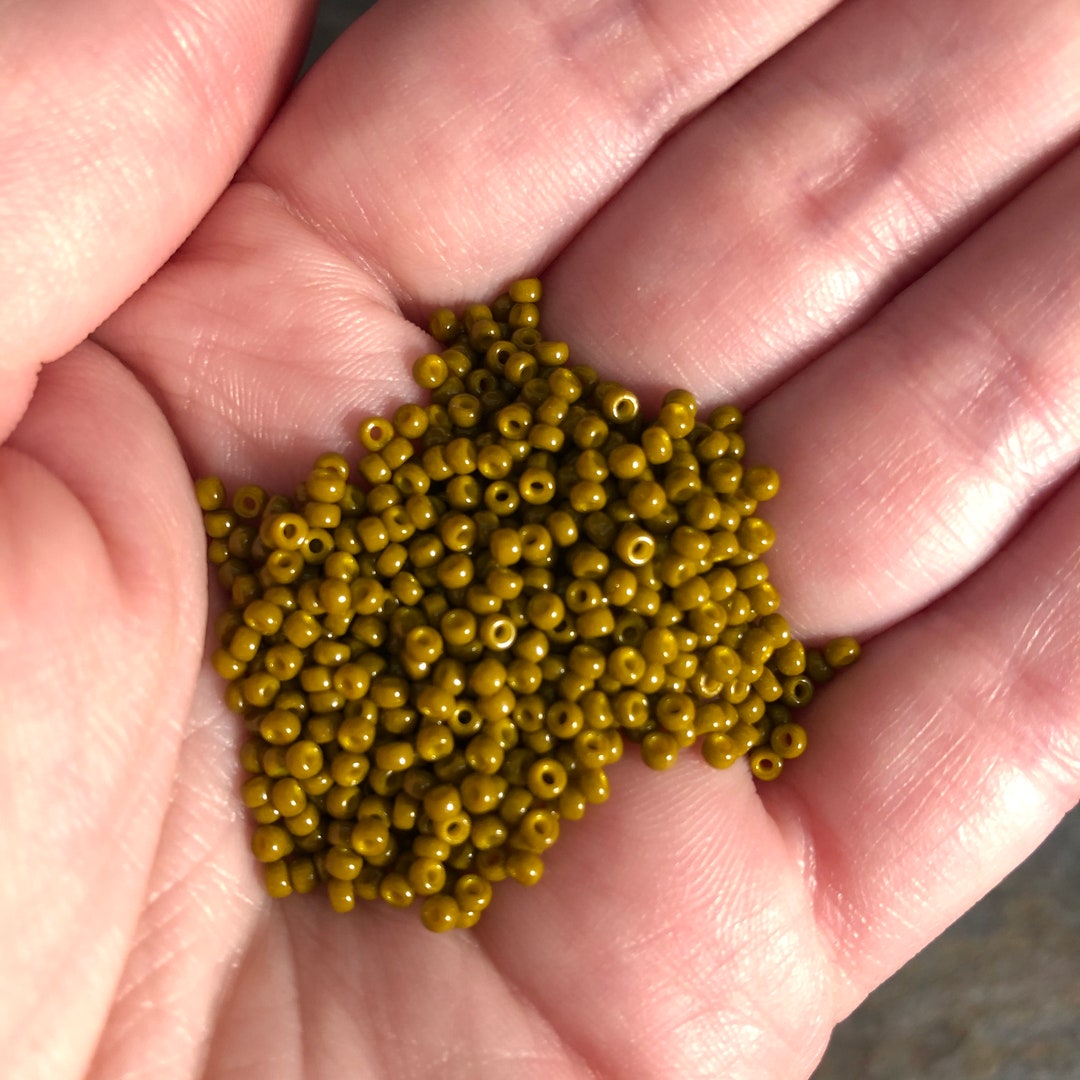 11/0 Japanese Seed Beads - Duracoat Opaque Spanish Olive Miyuki # 4491 ...