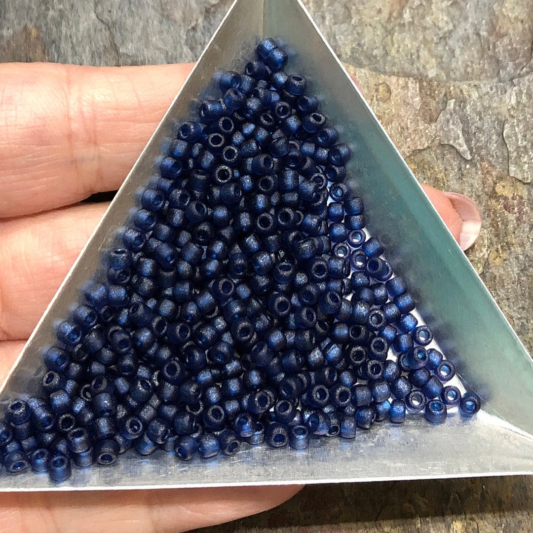 8/0 Japanese Seed Beads - Dark Sapphire Blue Fancy Shine Matte Matsuno ...