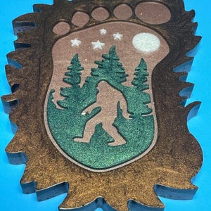 Unique Epoxy Bigfoot Footprint Art – 5" X 3" - Etsy
