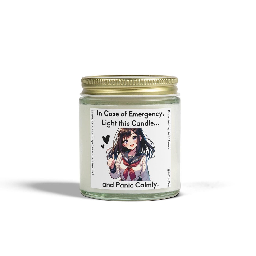 Candle Set, Anime Manga Girl School Uniform Funny Design, Scented Soy ...