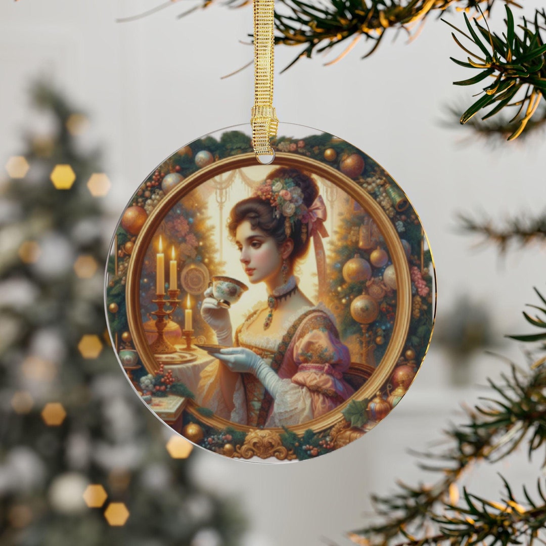 Acrylic Ornaments, Regency Tea Time Lady Holiday Decoration, Bridgerton ...