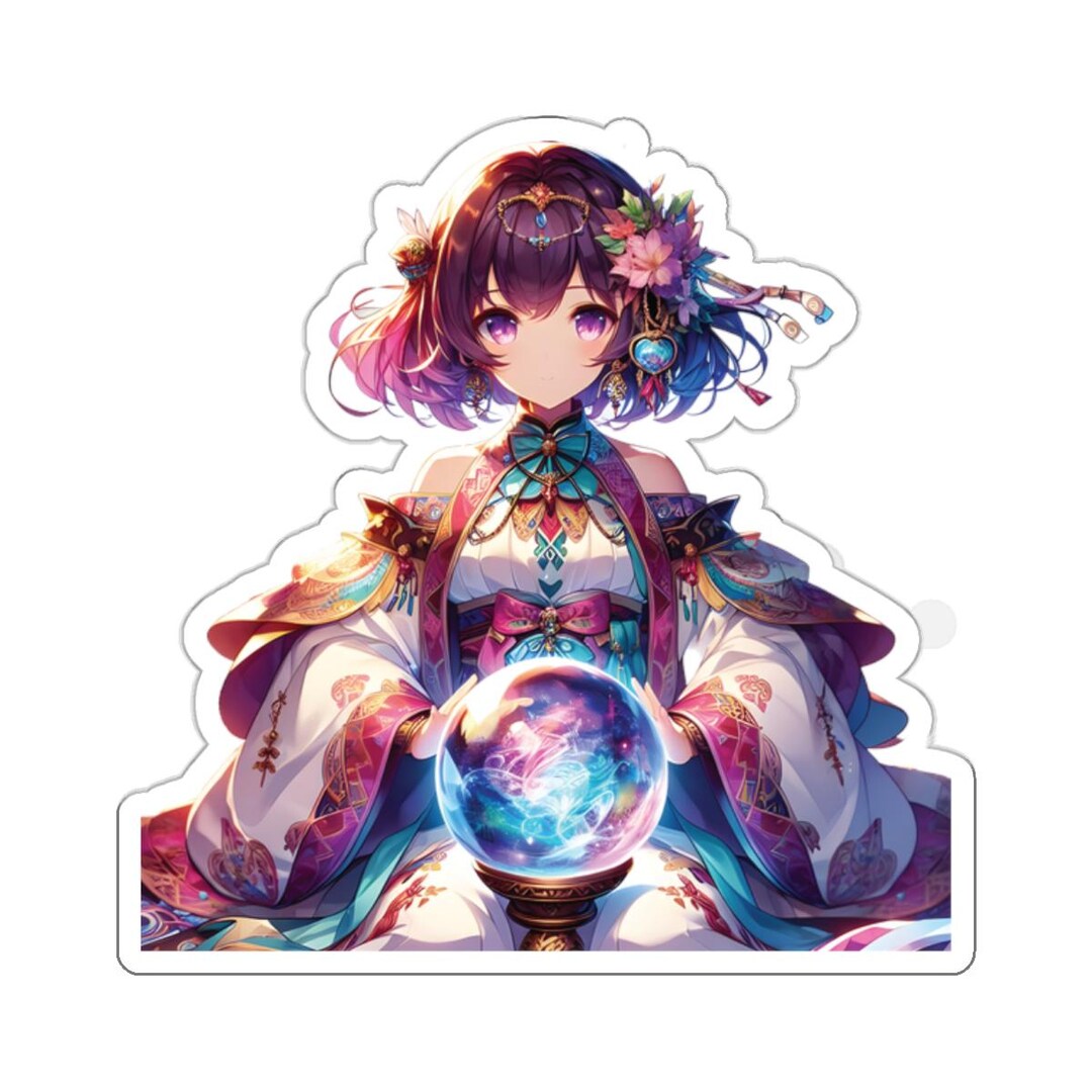 Anime Girl Fortune Teller Kiss-cut Stickers, Manga Magical Mysterious ...