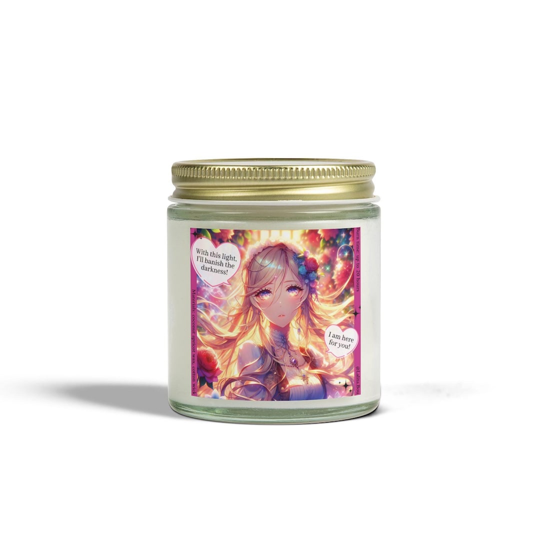 Candle, Anime Girl Motivation Scented Coconut Apricot Candles 4oz, 9oz ...