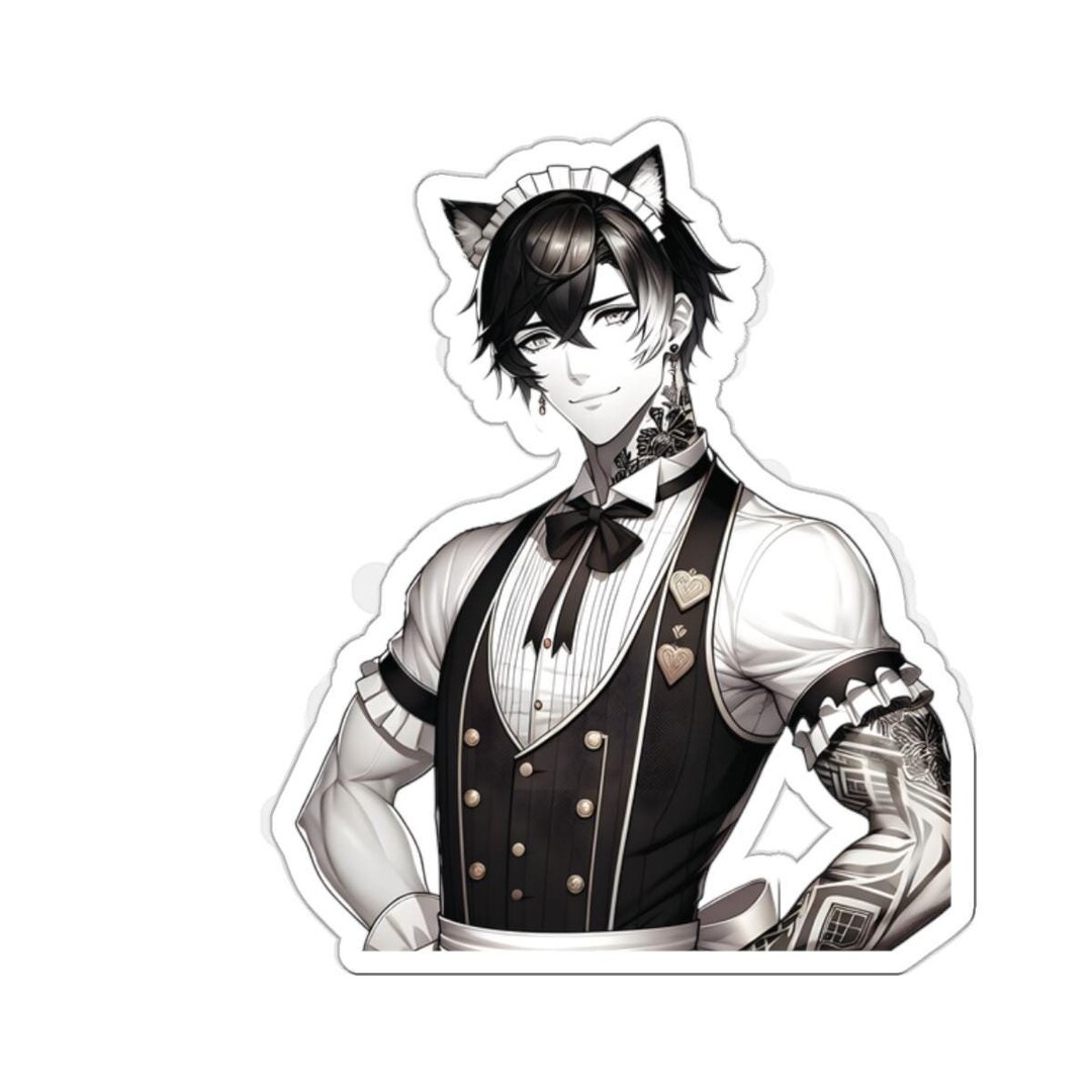 Anime Butler & Maid Costume Kiss-cut Stickers, Laptop Decal, Kawaii ...