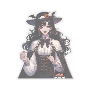 Anime Girl Halloween Vampire Kiss-cut Stickers, Scrapbooking Decals ...