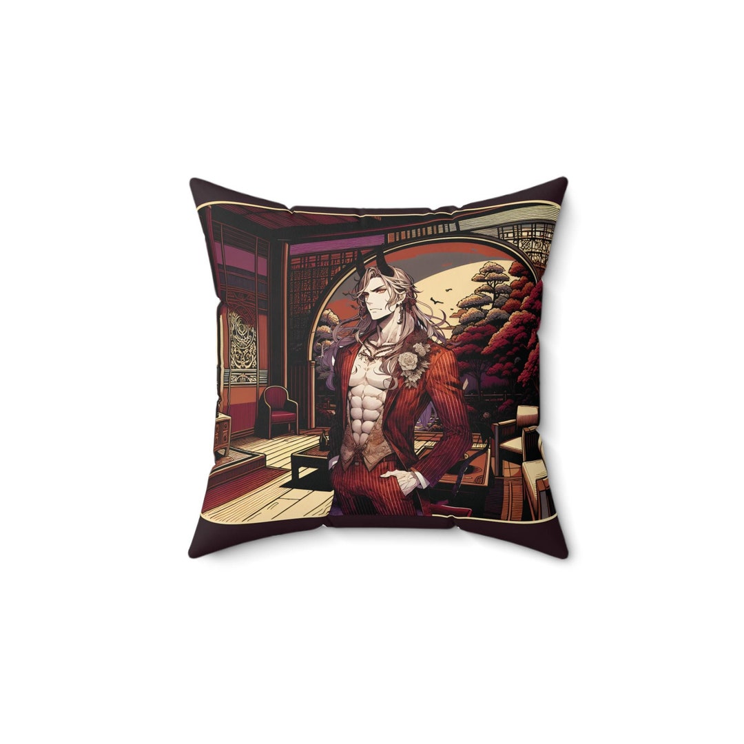 Anime Devil Demon Ikemen Halloween Square Pillow, Hot Guy Otome ...