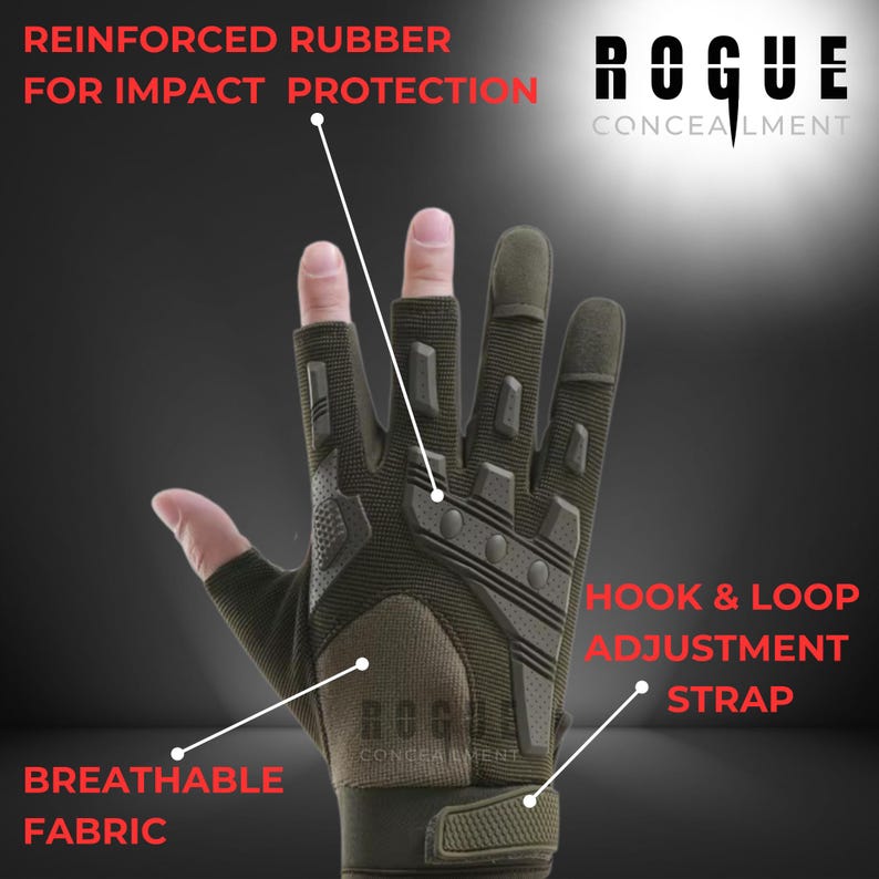 Rogue Tactical Fingerless Gloves: Combat, Hunting, Airsoft Gear - Etsy