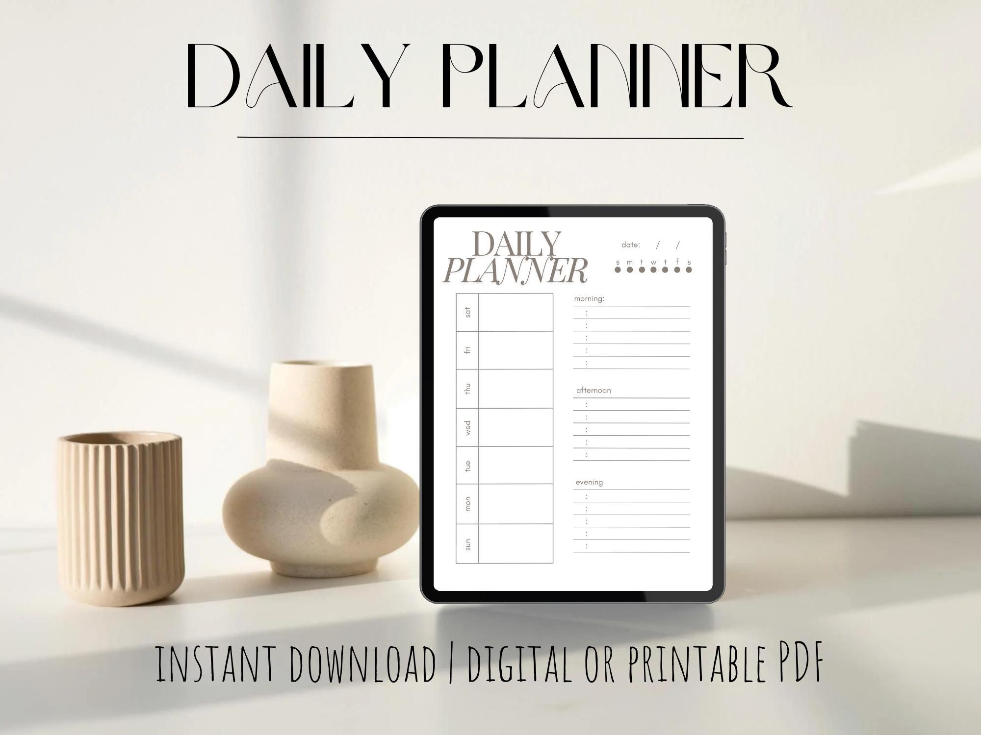 Daily Planner Printable PDF Digital Planner Instant Download Printable ...