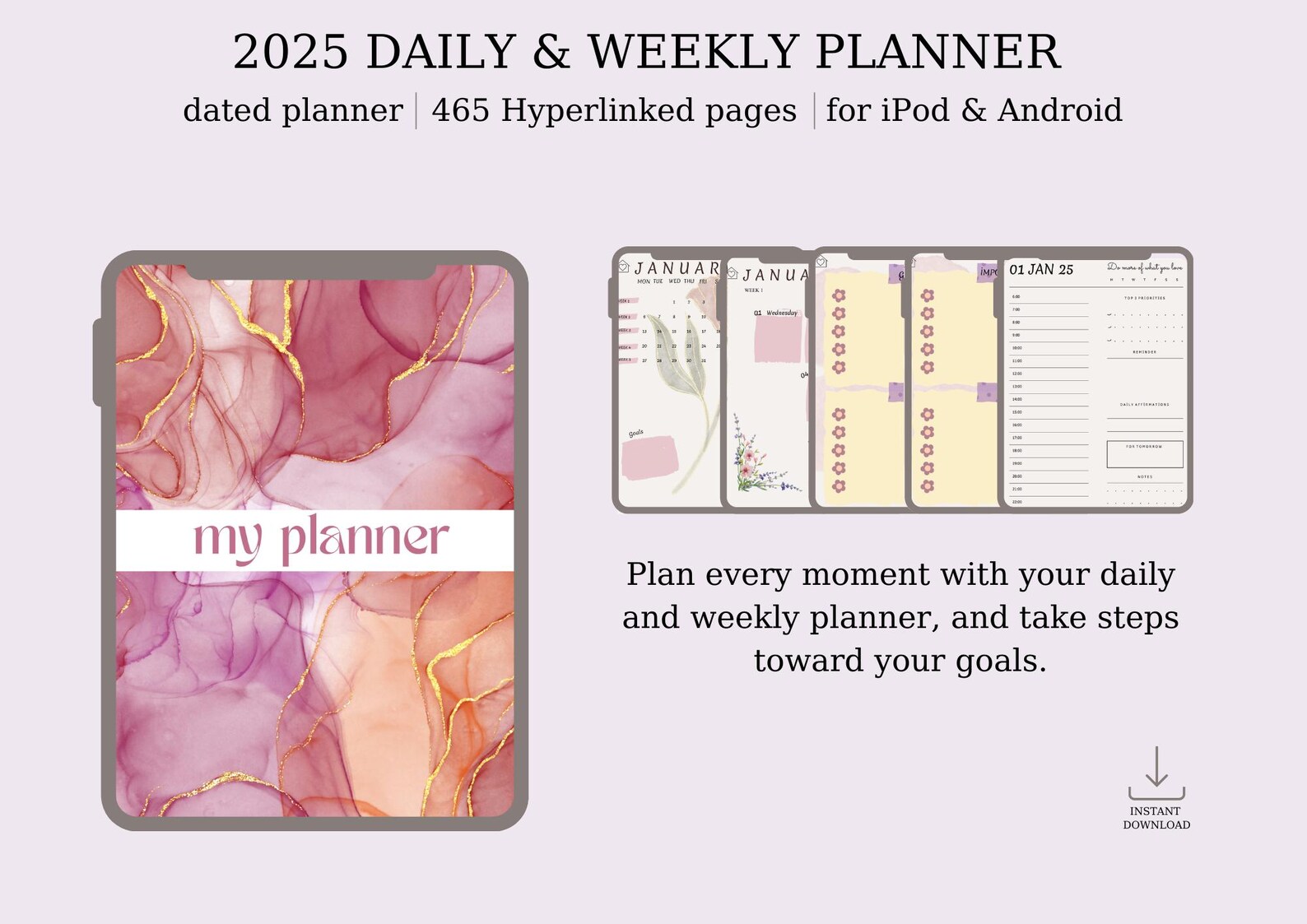 Digital Planner Dated, iPad & Android Planner, Goodnotes Planner ...