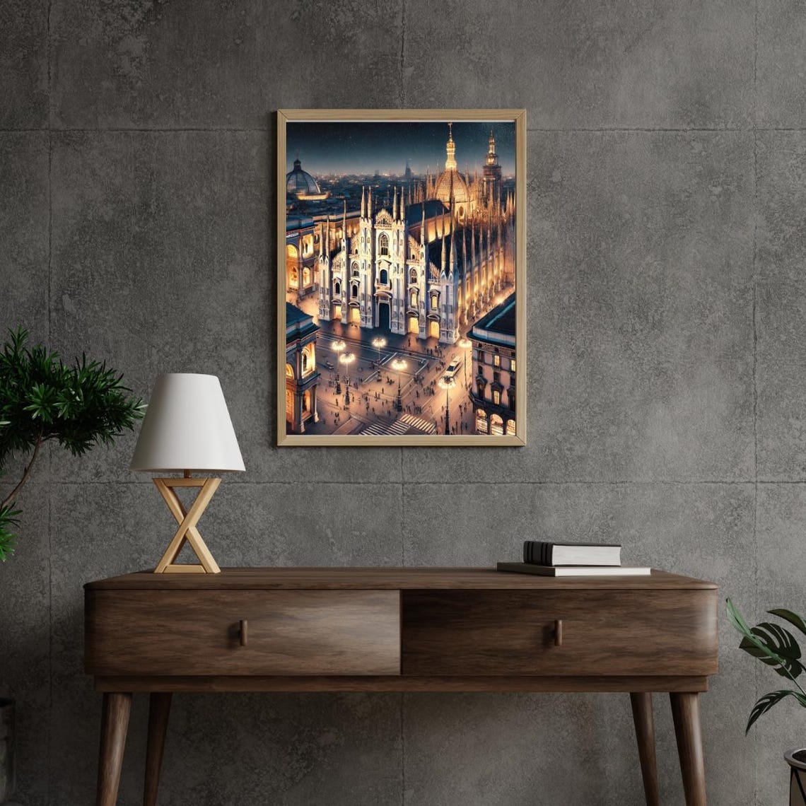 Milan Cathedral Nightscape Print, Gothic Architecture Digital Art, Boho ...