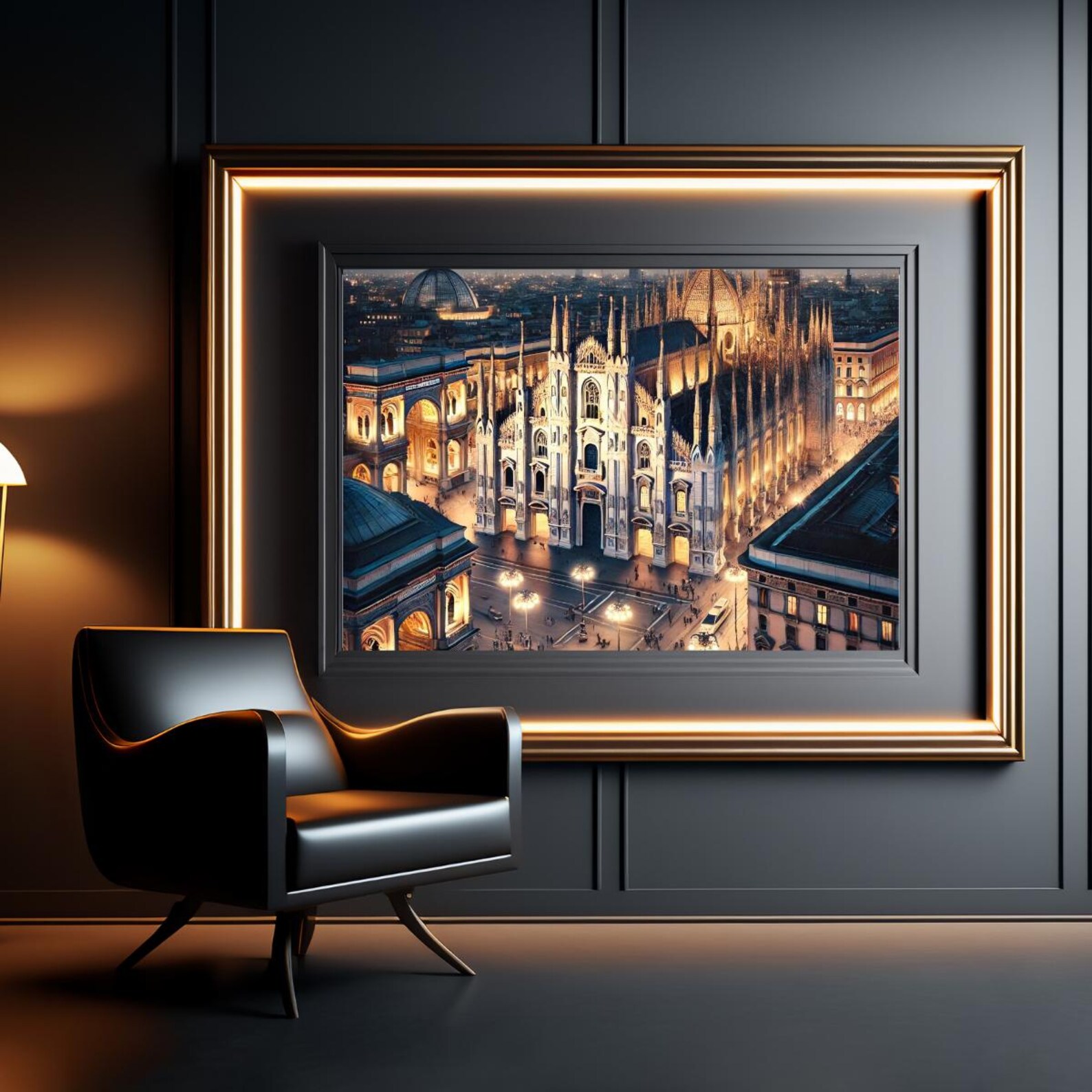 Milan Cathedral Nightscape Print, Gothic Architecture Digital Art, Boho ...