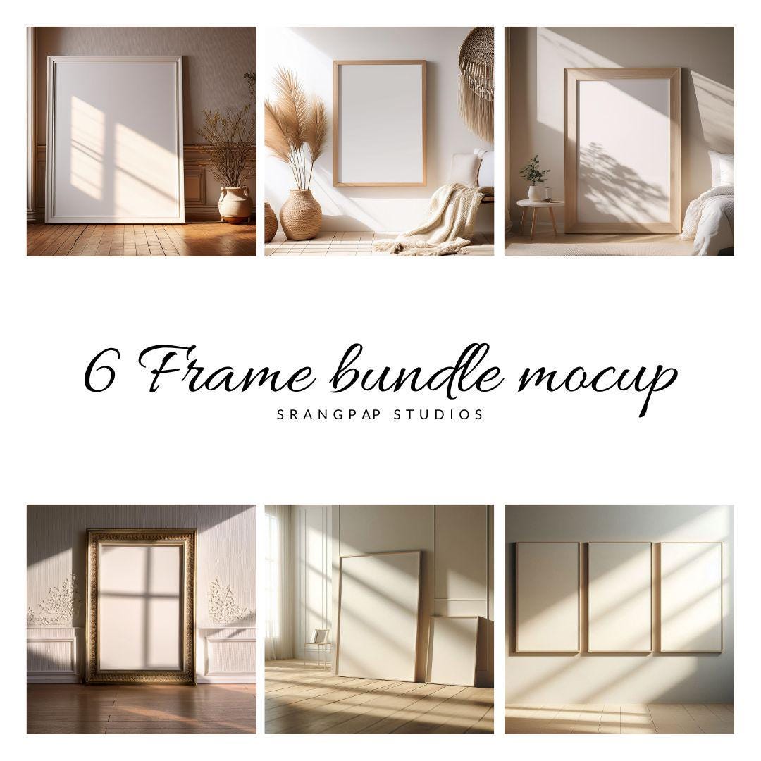 6 Frames Bundle, Frame Artful, Mockup Frames Bundle, Frames Png, Frame ...