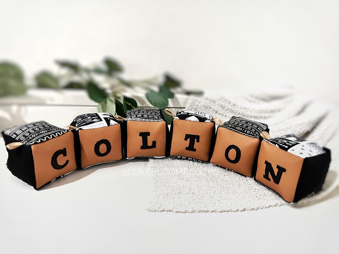 Luxury Custom Letter Soft Baby Blocks With Faux Leather - Etsy
