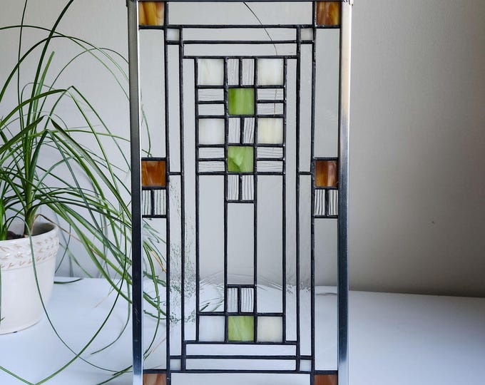 Craftsman Style Stained Glass Panel - Etsy