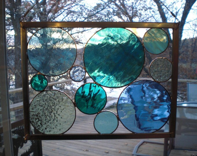 Caribbean - Stained Glass Circle Panel - Etsy