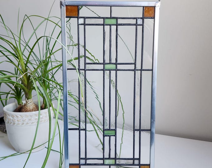 Craftsman Style Stained Glass Panel - Etsy