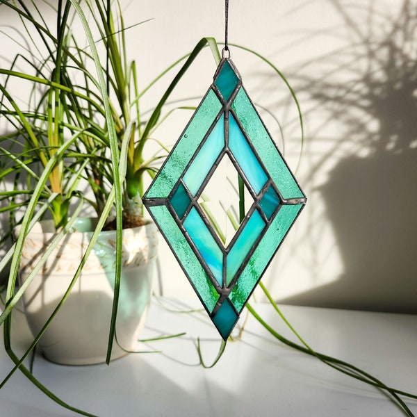 Aqua Stained Glass - Etsy