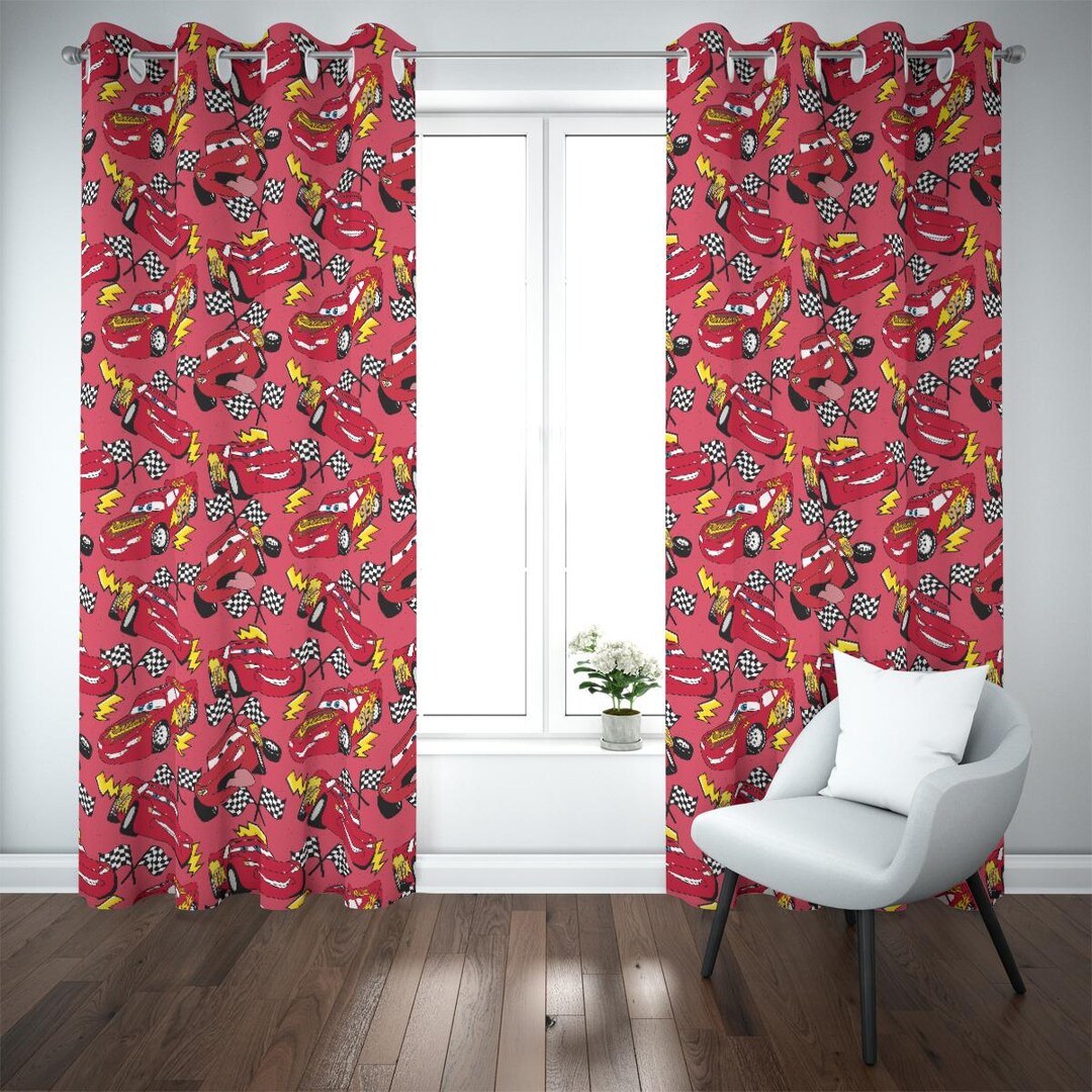 Lightning Mcqueen Blackout Curtains (2 Panels) • Racing Kids Room ...