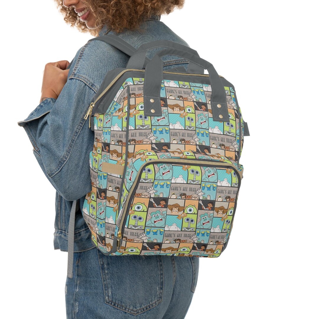 Pixar Multifunctional Diaper Bag • Character Collage Baby Backpack ...