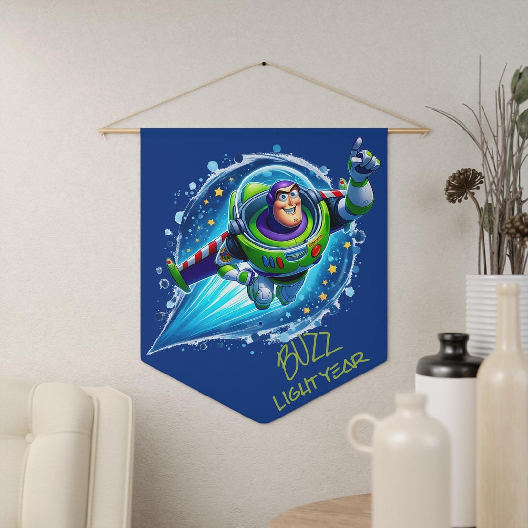 Buzz Lightyear Pennant Banner – Custom Printed Hanging Flag | Nursery ...