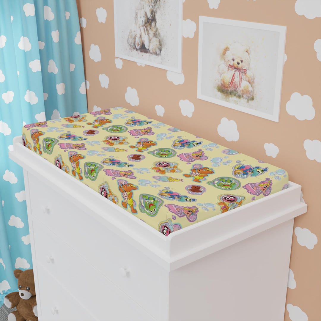 Muppet Babies Changing Pad Cover – Cute Kermit, Piggy & Fozzie Design ...