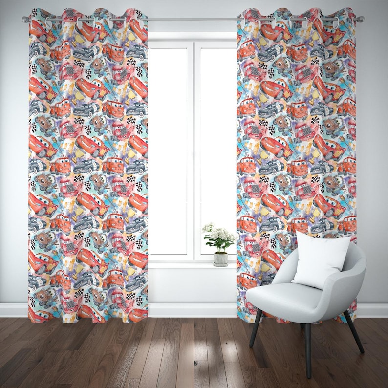 Cars Blackout Curtains – Lightning Mcqueen Kids Bedroom Drapes, Pixar ...