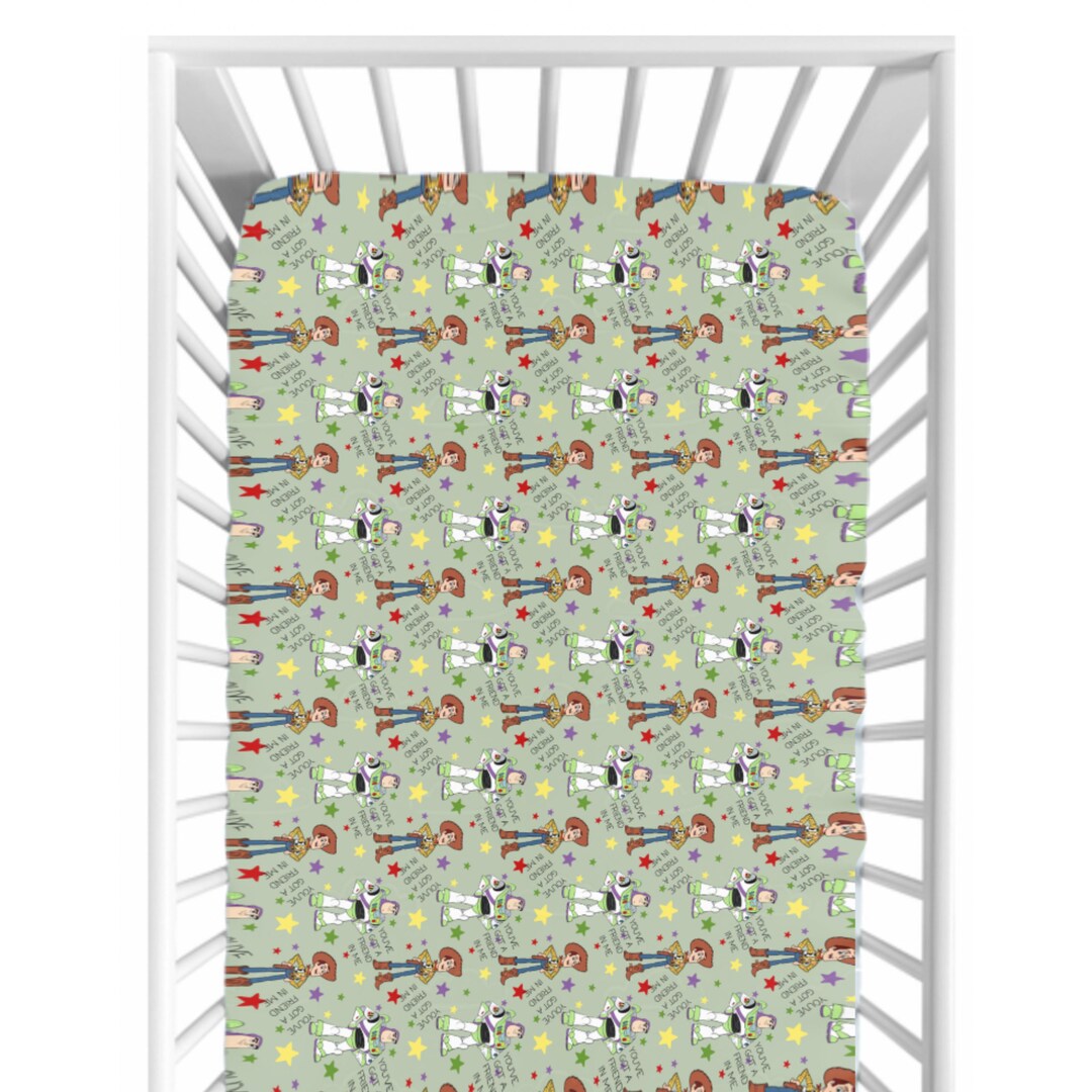 Toy Story Crib Sheet – Pixar Baby Bedding Featuring Woody & Buzz, Space ...