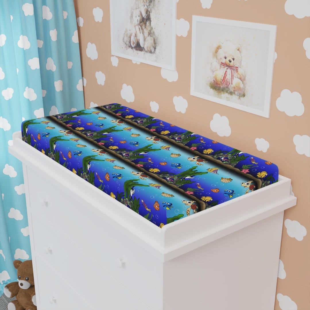 Finding Nemo Changing Pad Cover – Disney Pixar Ocean Nursery Bedding ...