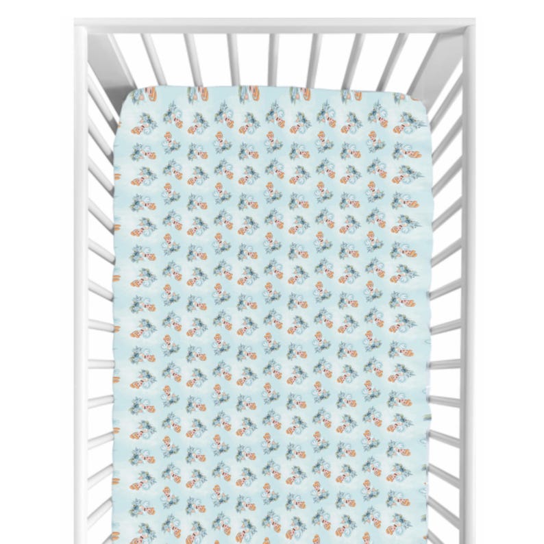 Cinderella Fitted Crib Sheet – Disney Princess Baby Bedding, Blue ...
