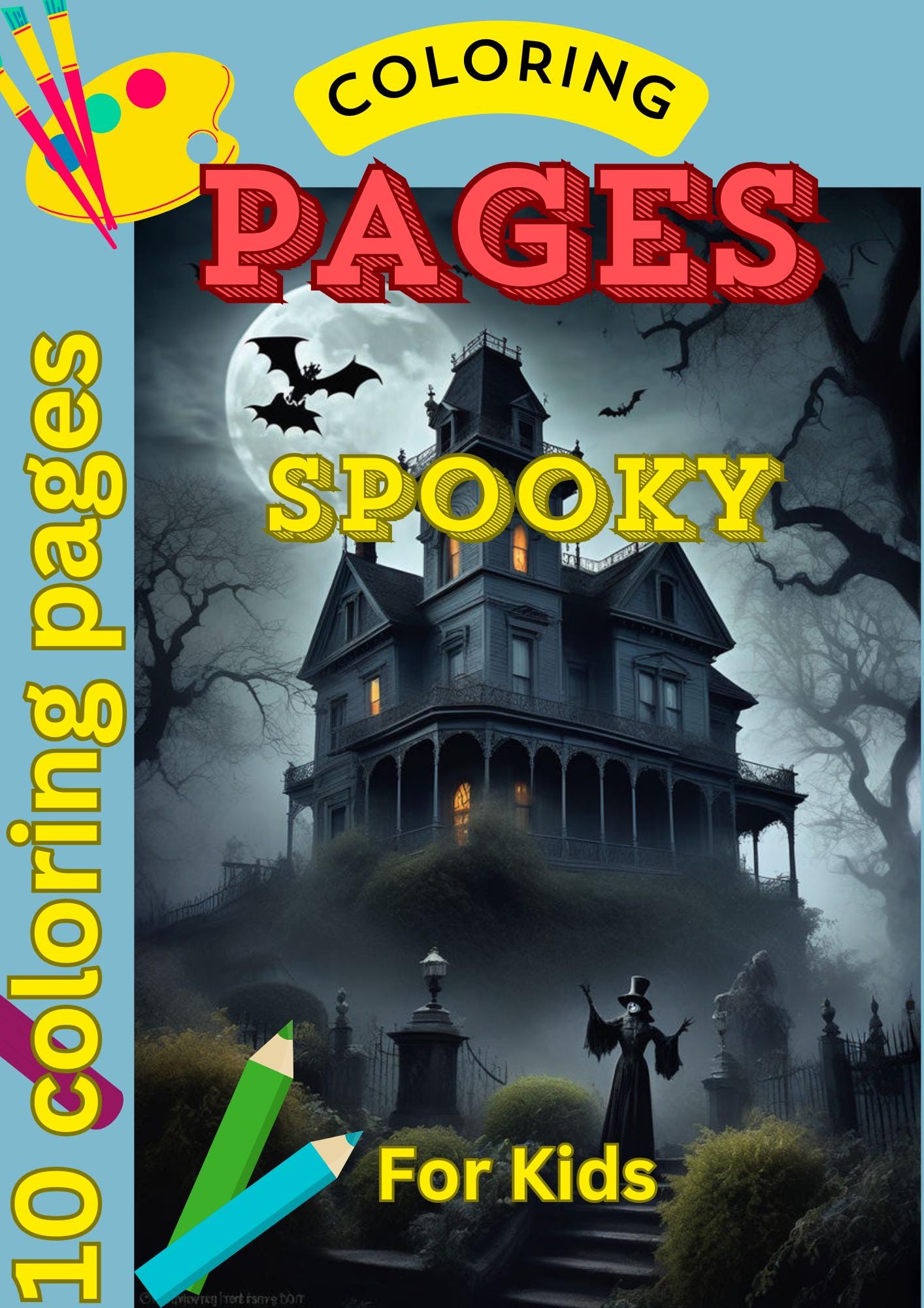 Coloring Pages for Kids, Easy to Print, Spooky Coloring Pages for Kids ...