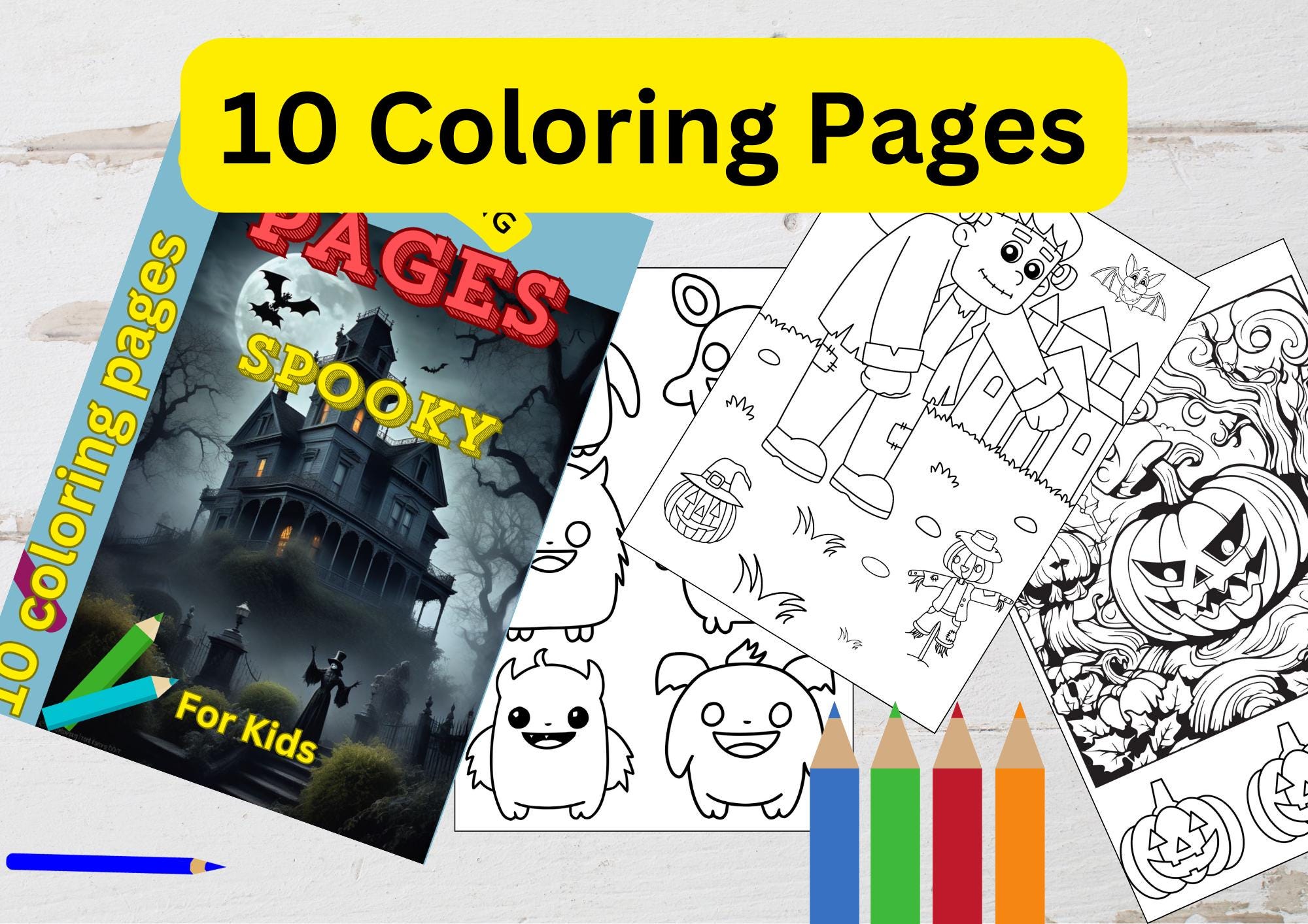 Coloring Pages for Kids, Easy to Print, Spooky Coloring Pages for Kids ...