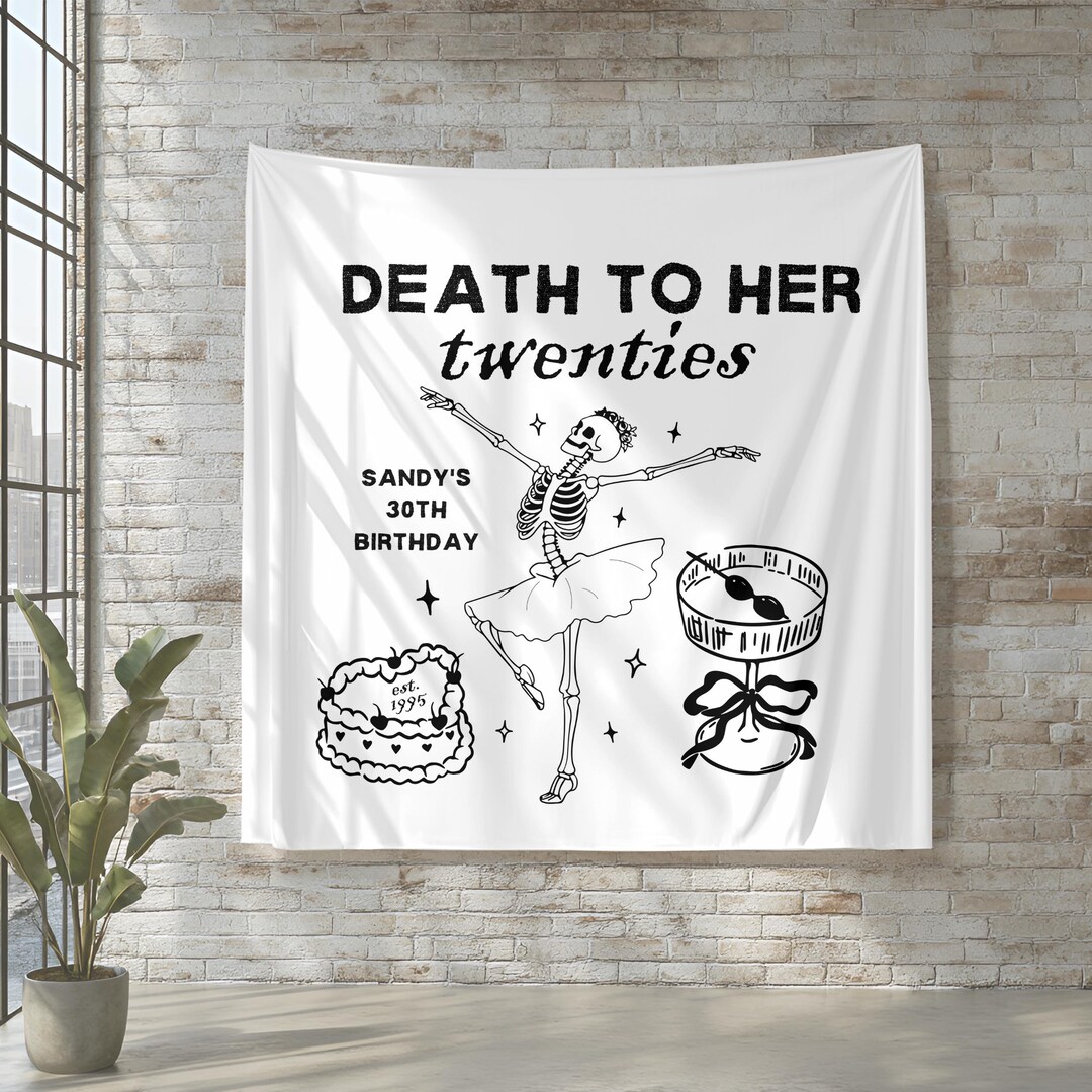 Death to Her Twenties Birthday Backdrop, Rip to 20s, 30th Birthday ...